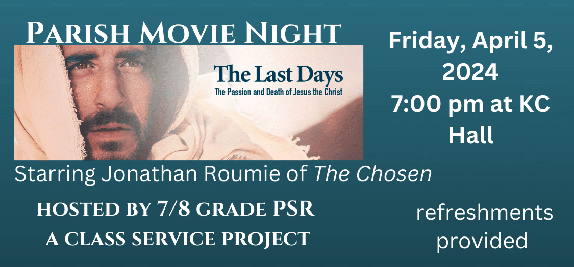 Mar 24 Bulletin 7 8 Parish Movie Night | St. Stephen Catholic Church