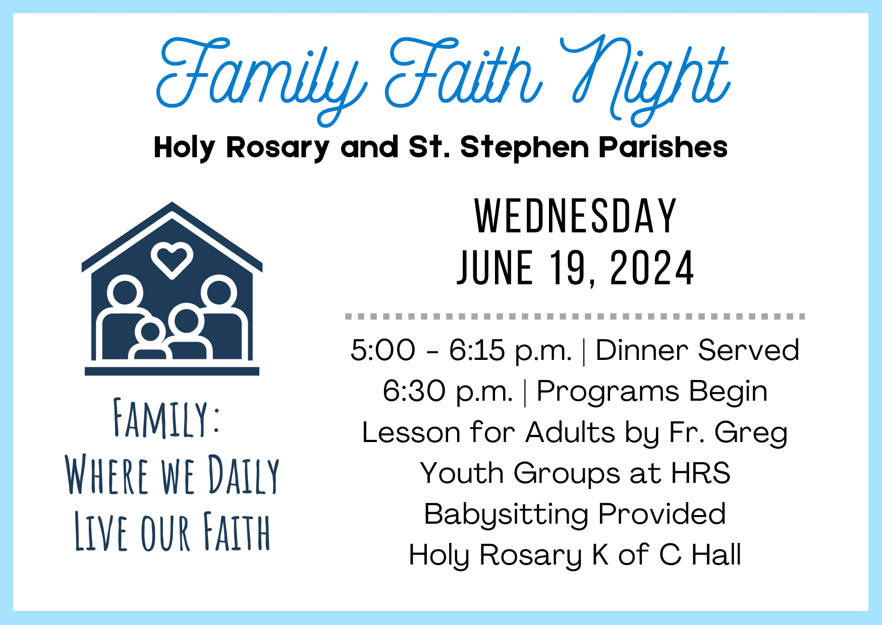 Family Faith Night June 2024 | St. Stephen Catholic Church